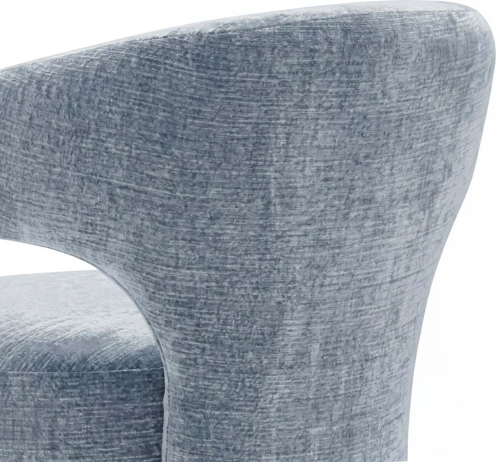 Designové čalouněné jídelní křeslo Nuria modrošedé