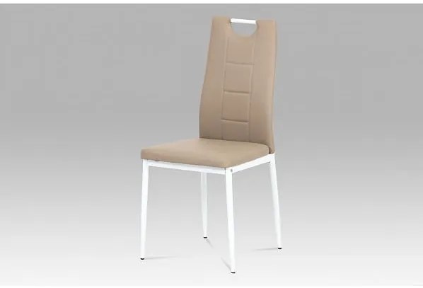 Artium  AUTRONIC AC-1230 CAP jídelní židle koženka cappuccino / bílý lak