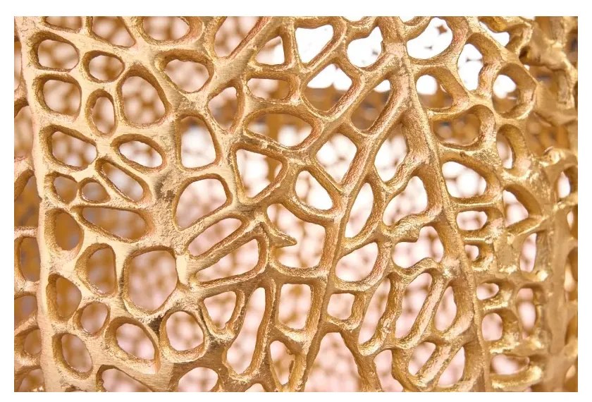 Massive home | 2SET konferenční stolek LEAF 40 CM zlatý masiv akácie