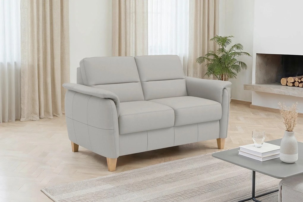 XXXLutz DVOUMÍSTNÁ POHOVKA, světle šedá, pravá kůže Sit & More - Pohovky - 0001440332F0
