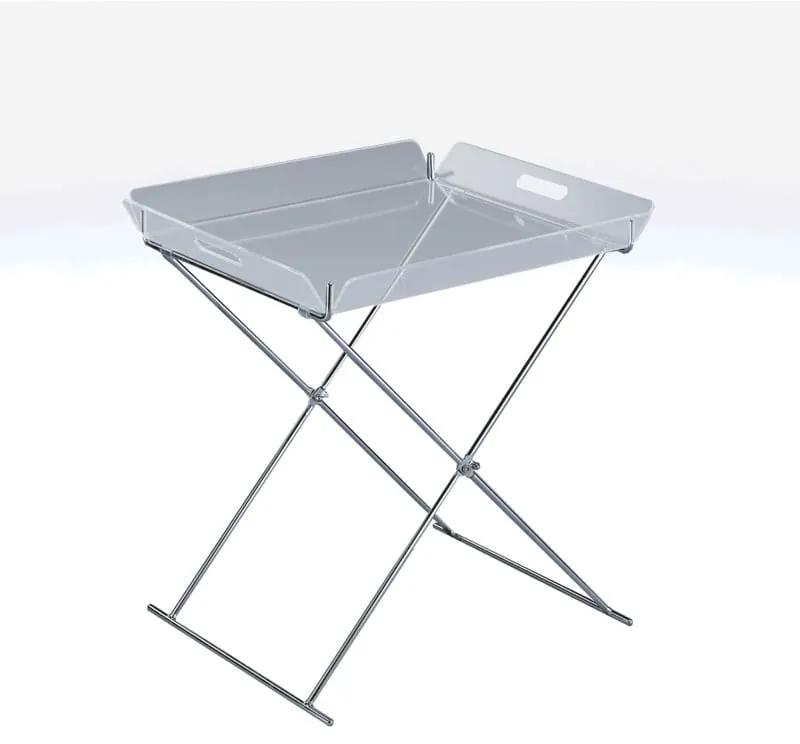 Tomasucci Skládací stolek s podnosem BALDI CLEAR 55x52x41cm,transparentní