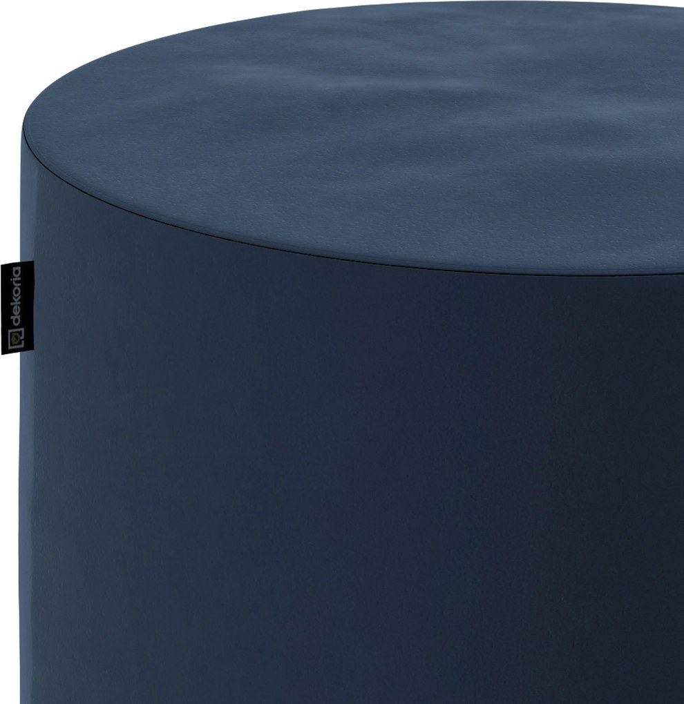 Sedák Barrel- válec pevný barva tmavě modrá látka lesklé, sametová