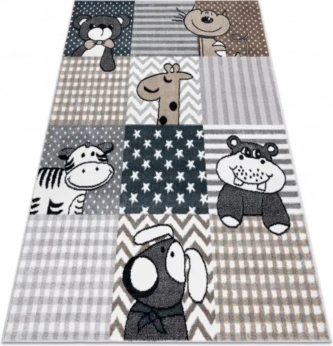 Detský kusový koberec Fun Pets grey, 200x290, šedá, detská izba, Dywany Łuszczów