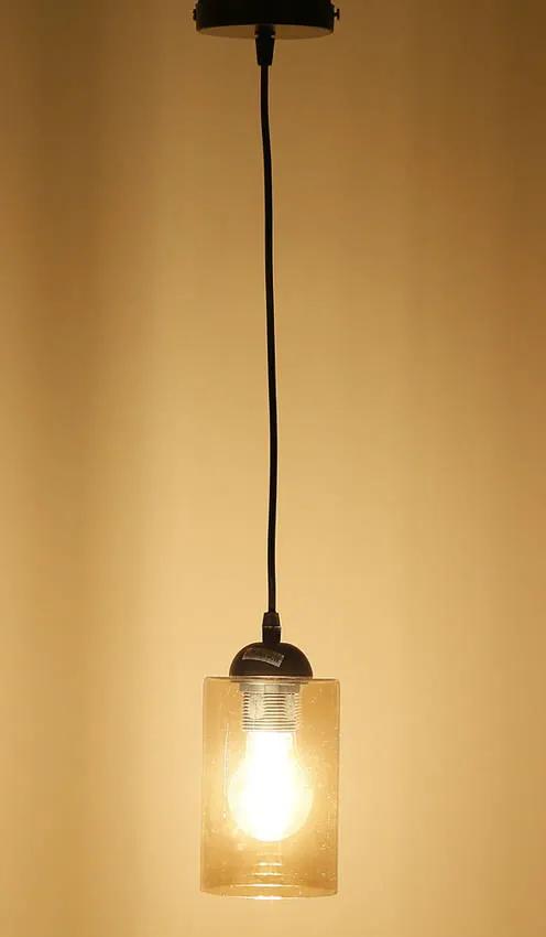 Candellux Černo-hnědý závěsný lustr Bistro pro žárovku 1x E27