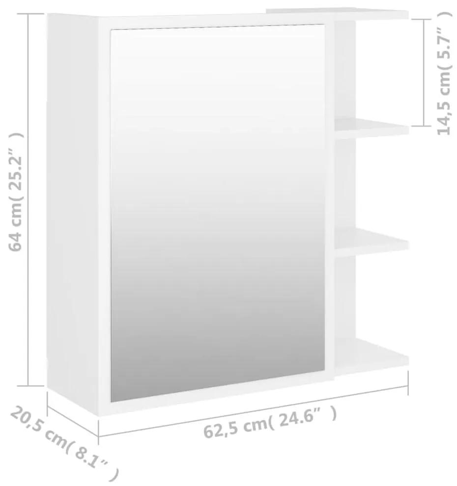 Petromila Koupelnová skříňka se zrcadlem bílá 62,5x20,5x64 cm dřevotříska