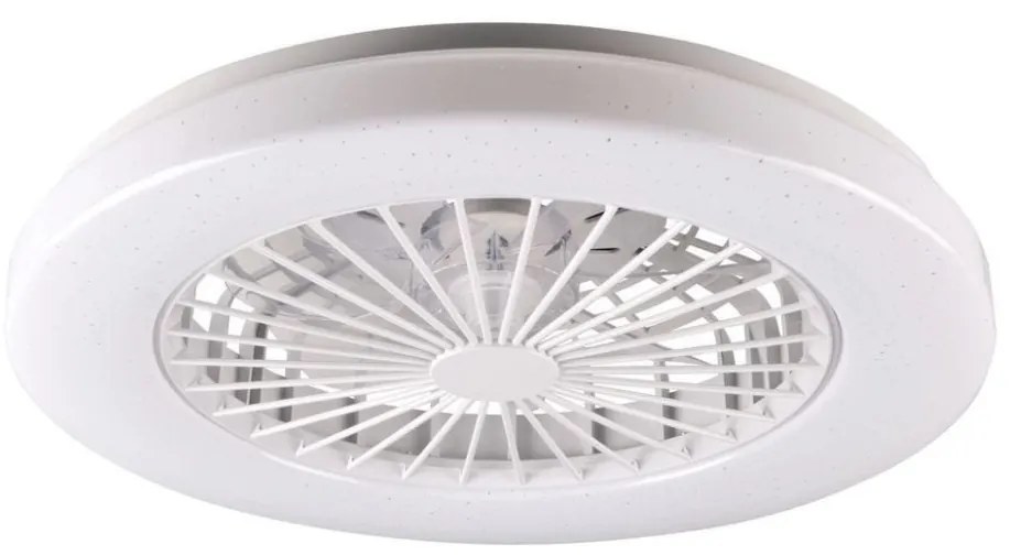 LED Stmívatelné stropní svítidlo s ventilátorem LIBYA LED/48W/230V 3000-6500K+DO