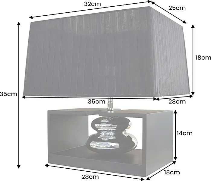 Designová stolní lampa Kamaria 35 cm černá