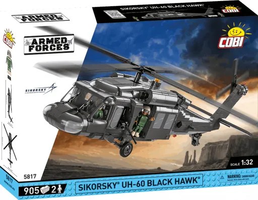 COBI 5817 Armed Forces vrtulník Sikorski UH-60 Black Hawk,1:32, 905 kostek