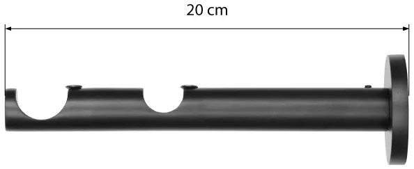 Dekodum Garnýž dvouřadá LOFT 25/19 mm černá matná 140 cm