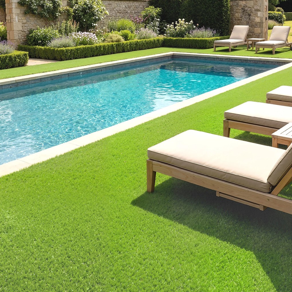 Umělý trávník Outsunny 1 × 4 m, výška vlasu 10 mm, samoodvodňovací — zelený