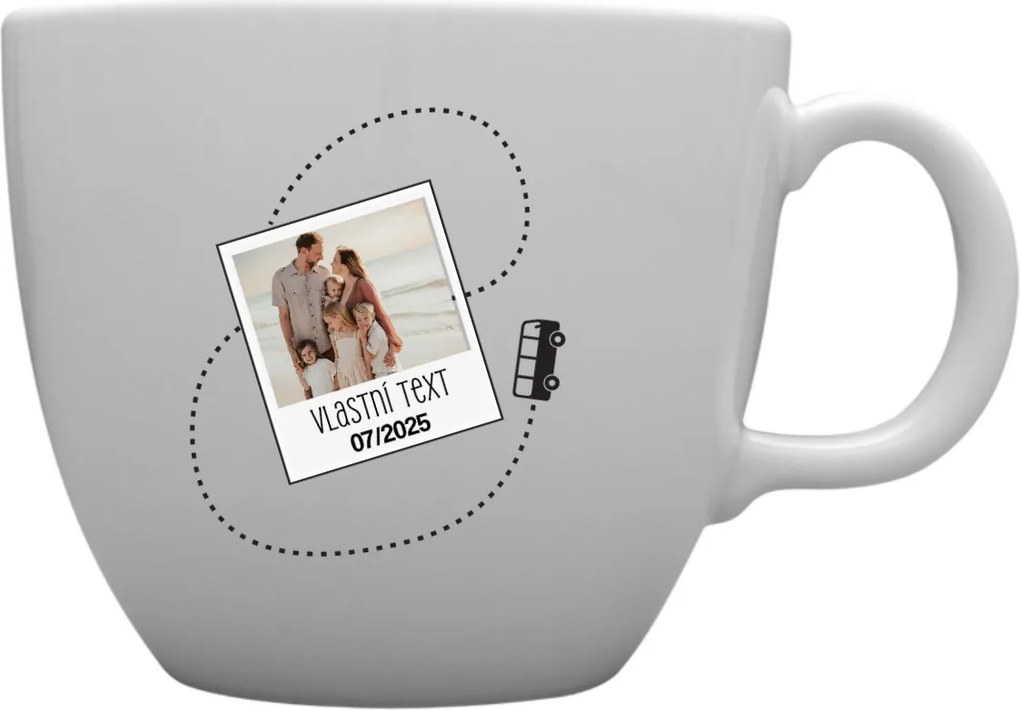 Personalizovaný MEGA XXL keramický hrnek 1000 ml s fotkou a cestovatelským motivem