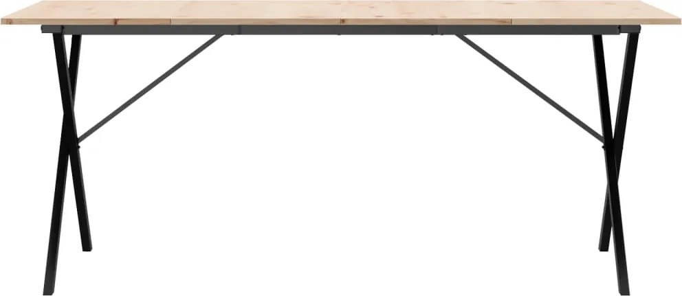 Jídelní stůl s X rámem 180 x 90 x 75 cm borové dřevo a ocel 3282700