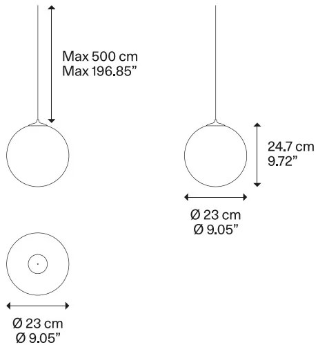 Lodes Random Solo 23, závěs z bronzového foukaného skla, 1x5W LED 3000K, prům.23cm