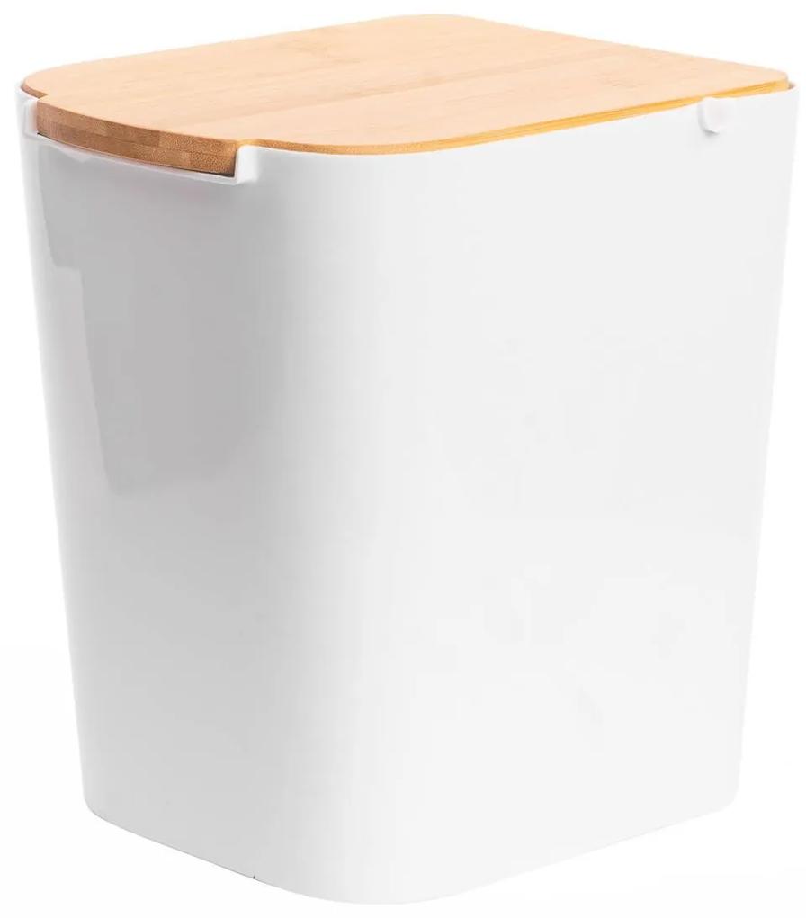 Odpadkový koš do koupelny nebo kuchyně, 5 l, bílý