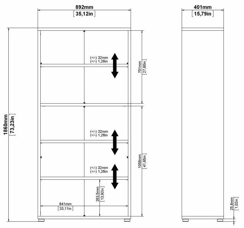 Tvilum Knihovna Office 420 bílá