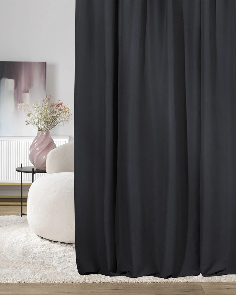 Závěs na řasicí pásce černá sametová 140 x 280 cm 1 ks.