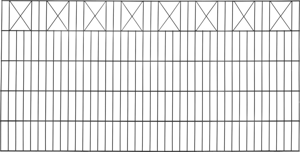 Floraworld Dekorativní plotový panel, dvojitý, X, antracitová, 100 x 200 cm