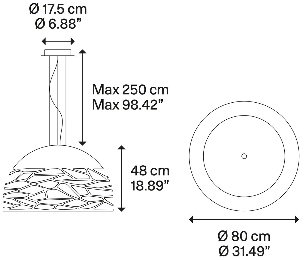 Lodes Závěsné svítidlo Kelly L Dome, Ø 80 cm, 4xE27 Barva: Matná bílá