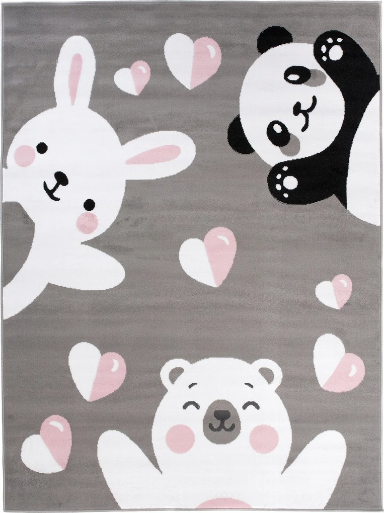 Koberec Pinky 200x300 Medvídek Králík Panda Přátelé