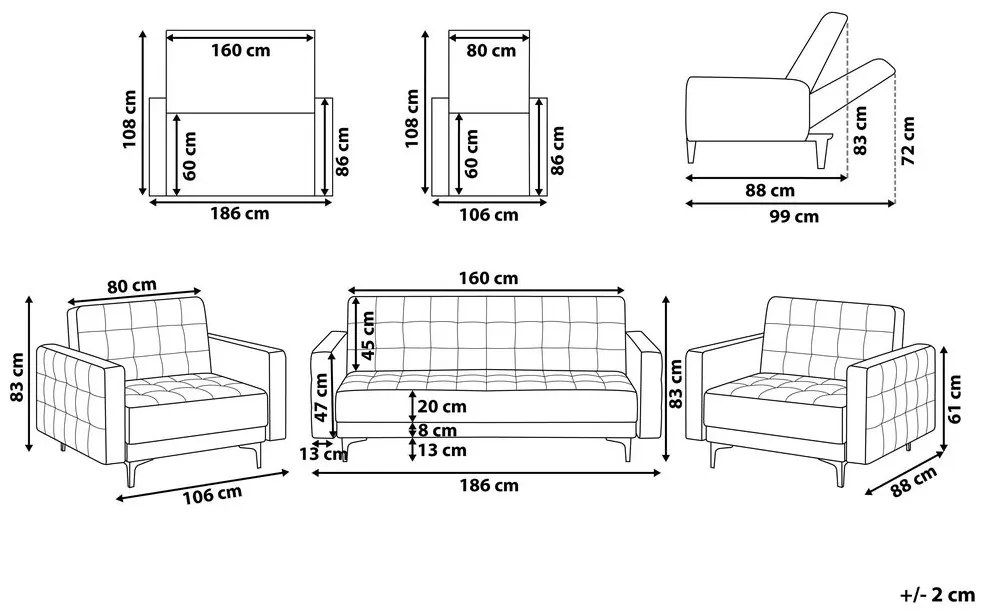 Sedací souprava ABERDEEN smaragdový samet