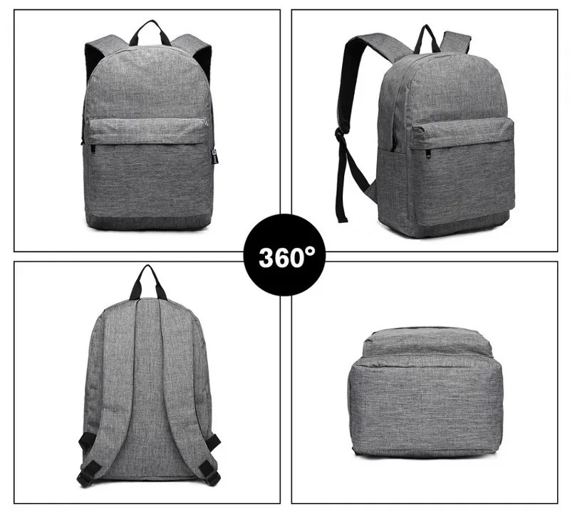 Konofactory Šedý lehký batoh do školy "Basic" 7L