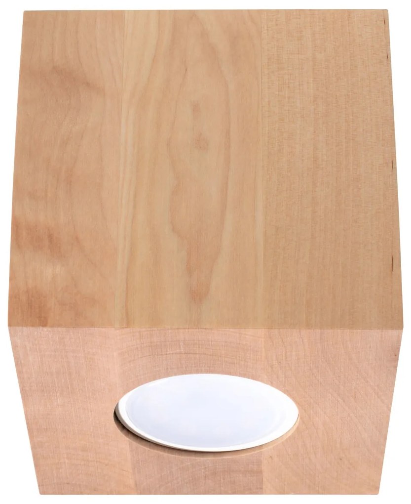 Stropní svítidlo Quad, 1x dřevěné stínítko