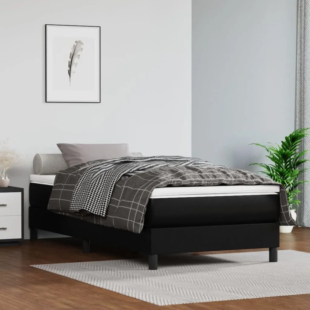 vidaXL Box spring postel 90 x 190 cm umělá kůže [3120675] Barva: Hnědá