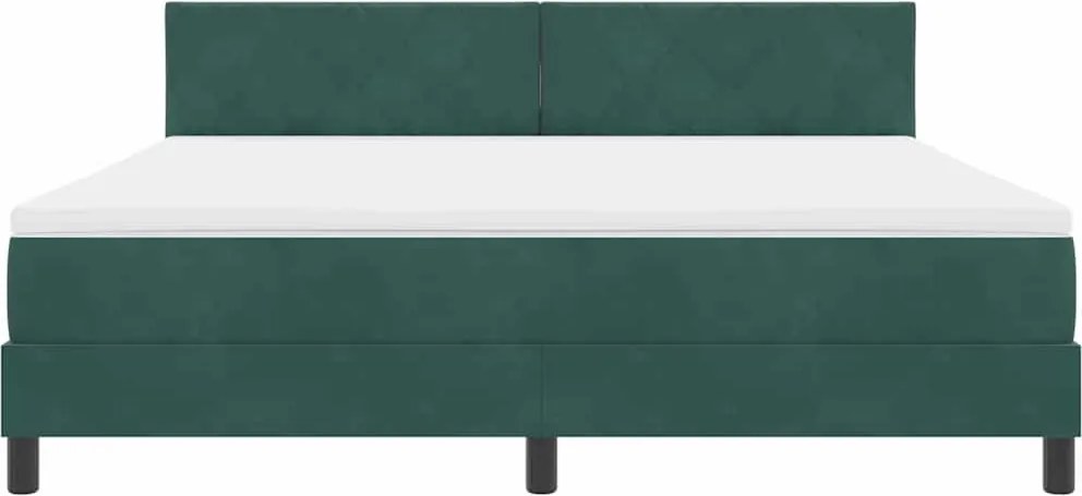 Postel s boxspringem s čelo Tmavě zelená 180 x 200 cm samet 3339257
