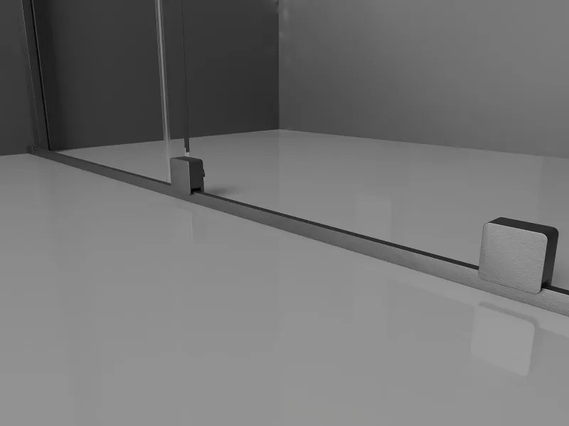 Mexen Velar L Duo, sprchový kout s posuvnými dveřmi 90 x 80 cm, 8mm sklo námraza, broušený grafit, 871-090-080-02-33-66