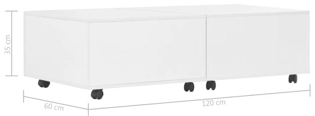 vidaXL Konferenční stolek bílý s vysokým leskem 120 x 60 x 35 cm