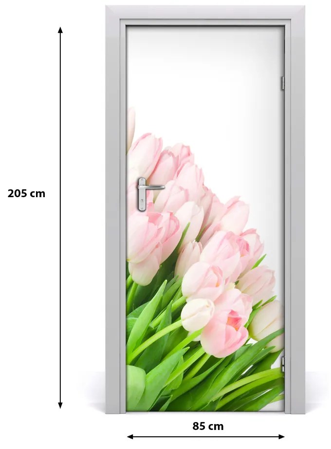 Fototapeta na dveře Růžové tulipány 85x205 cm