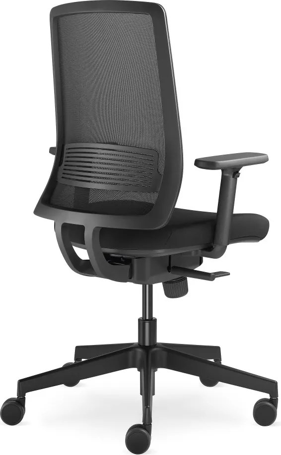 Kancelářská židle LYRA Air s područkami – synchronní mechanika, síť, černá LD Seating