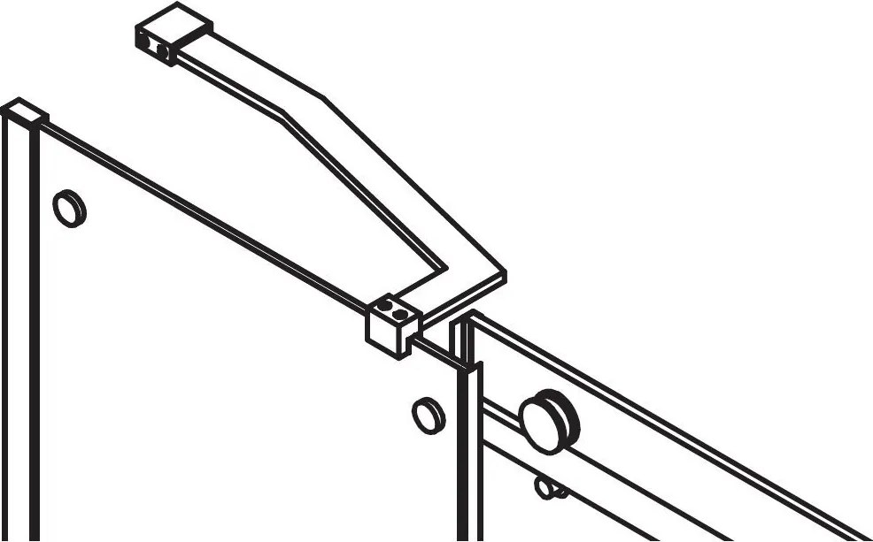 Gelco Gelco, DRAGON BLACK vzpěra k zástěnám 300x150mm, černá matná, GDV300B
