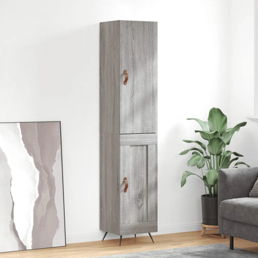 Skříň highboard šedá sonoma 34,5 x 34 x 180 cm kompozitní dřevo