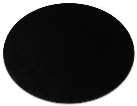 Dywany Luszczow Kusový koberec kulatý SOFTY Jednobarevný, černý Rozměr koberce: 120 cm KRUH