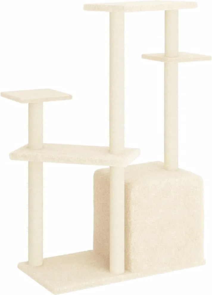 Škrabadlo pro kočky se sisalovými sloupky krémové 107,5 cm 172070