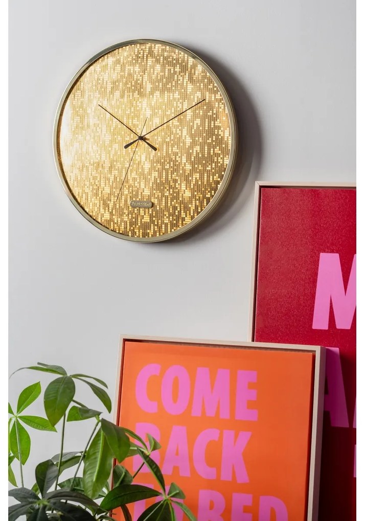 Karlsson 6005GD designové nástěnné hodiny zlatá, pr. 40 cm