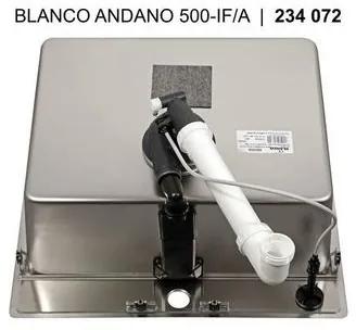 Blanco Andano 500 IF/A Nerezový dřez bez odkapu s excentrickým ovládáním, 54x50cm, 525245