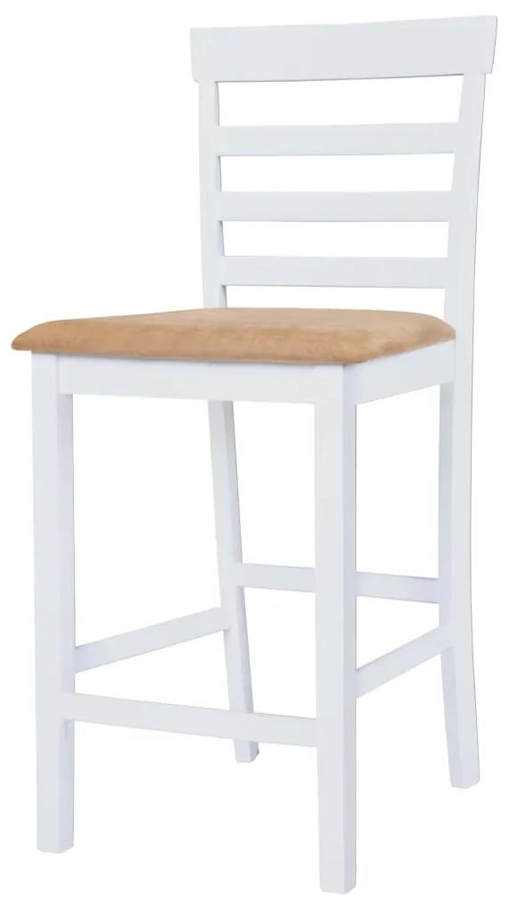 Barový stůl a židle sada 3 kusů masivní dřevo hnědo-bílá - Default Title