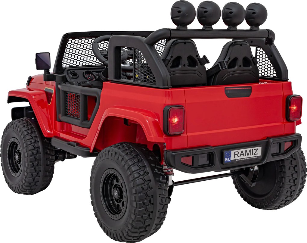 Ramiz Terénní autíčko OFF-ROAD 3.0 pro děti červené + dálkové ovládání + plynulý start + pásy + audio LED