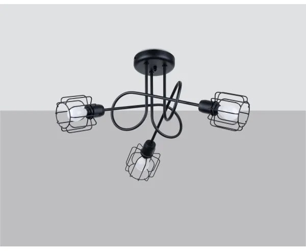 Sollux SL.1118 - Lustr na tyči BELUCI 3xE14/40W/230V černá