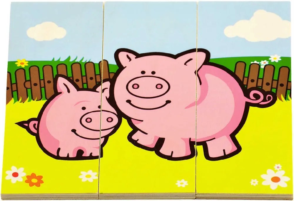 _Ostatní 1_ DŘEVO Puzzle 18 ks ZVÍŘÁTKA *DŘEVĚNÉ HRAČKY* 26136
