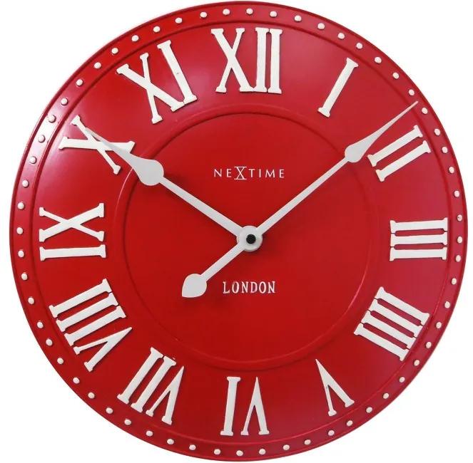 Designové nástěnné hodiny 35 cm RETRO STYL RED