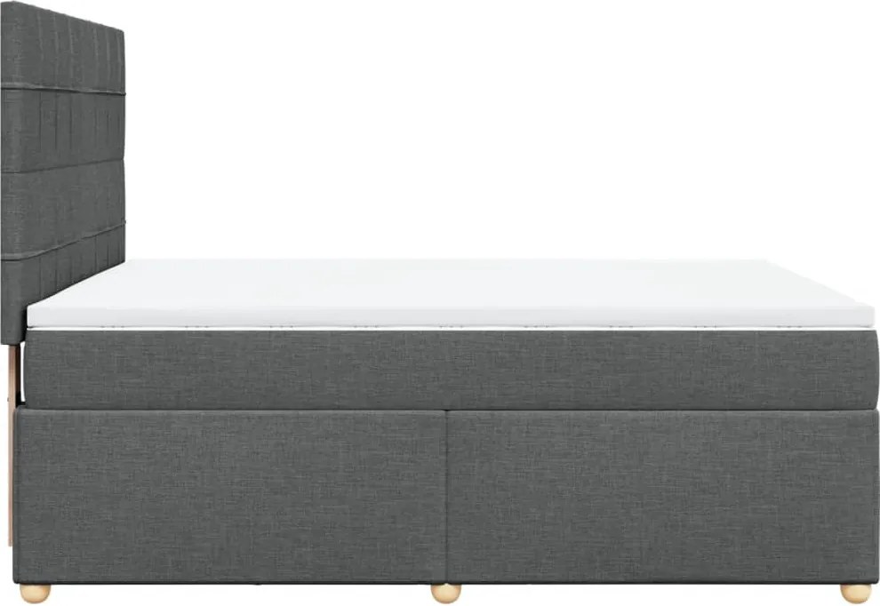 Box spring postel s matrací tmavě šedá 140x200 cm textil 3293604