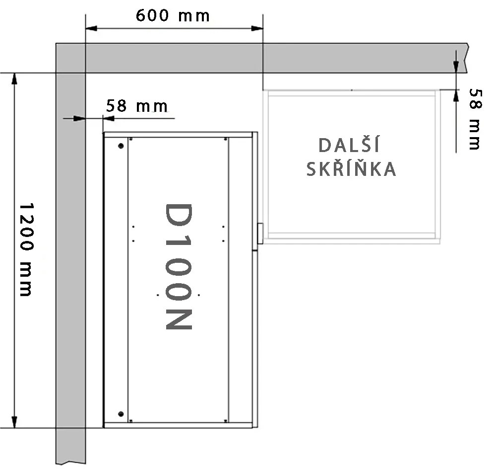 SORENTO pl | dolní skříňka D100N rohová | 120x60cm | PRAVÁ | bílá/béžová