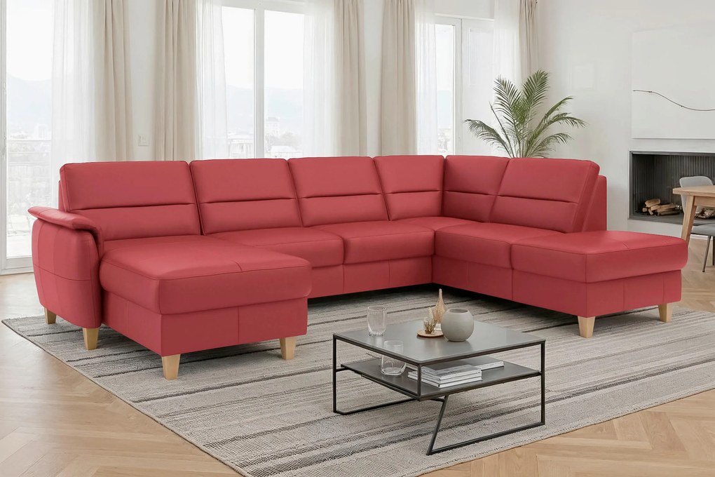 XXXLutz SEDACÍ SOUPRAVA, kůže, červená Sit & More - Sedací soupravy - 00014403322G