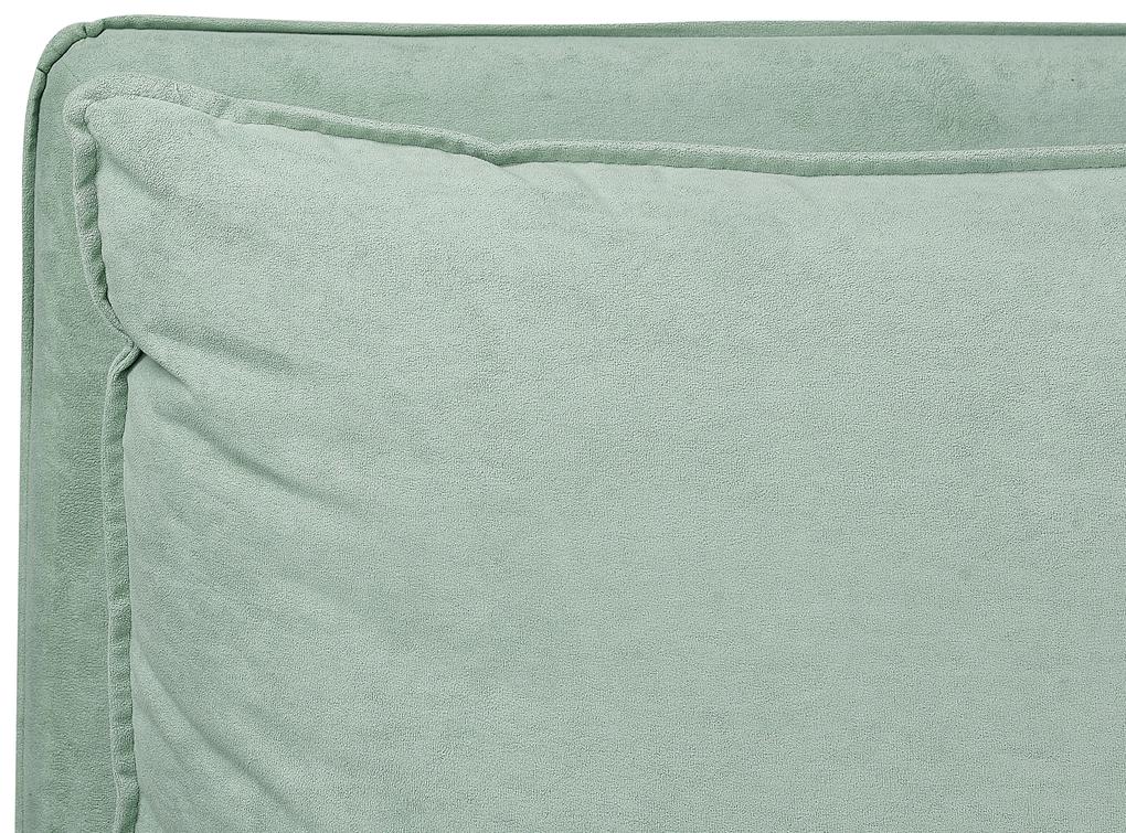 Sametová postel s úložným prostorem 180 x 200 cm mátově zelená BAJONNA Beliani