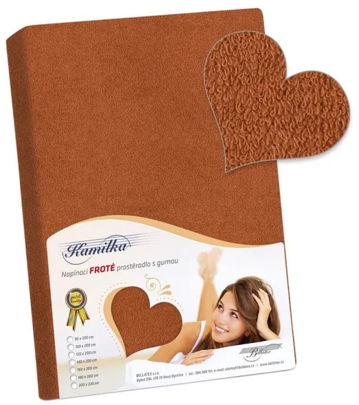 Bellatex Prostěradlo froté hnědá rozměr 200x200 cm