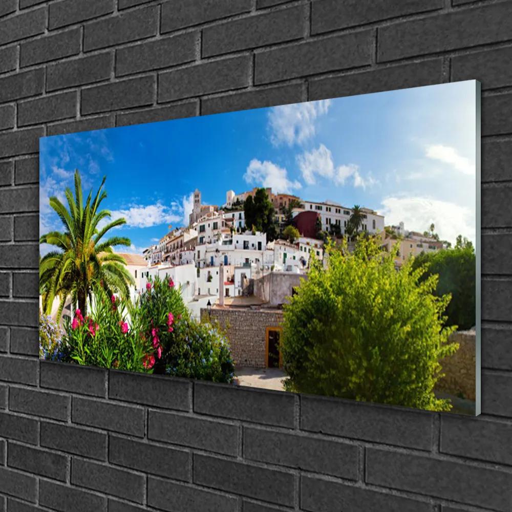 Obraz na skle Město Palma Krajina 125x50 cm