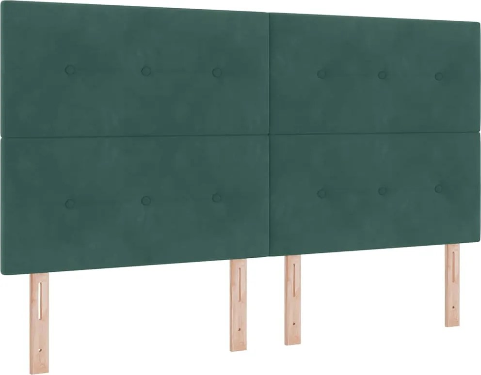 Postel s boxspringem s čelo Tmavě zelená 200 x 180 cm samet 3344531